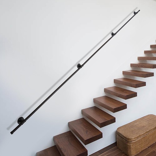Wall Handrail 13FT Handrails for Indoor Stairs with Wall Mount Support ...