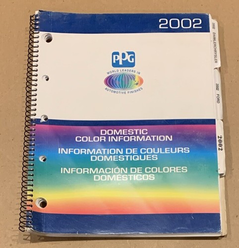 PPG 2002 Domestic Color Information Reference Book Shop Manual Auto ...
