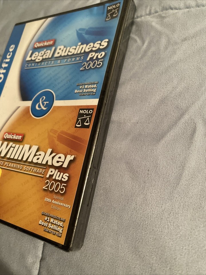 Quicken Legal Business Pro 2005 Willmaker Plus 2005 PC Home Office, New ...
