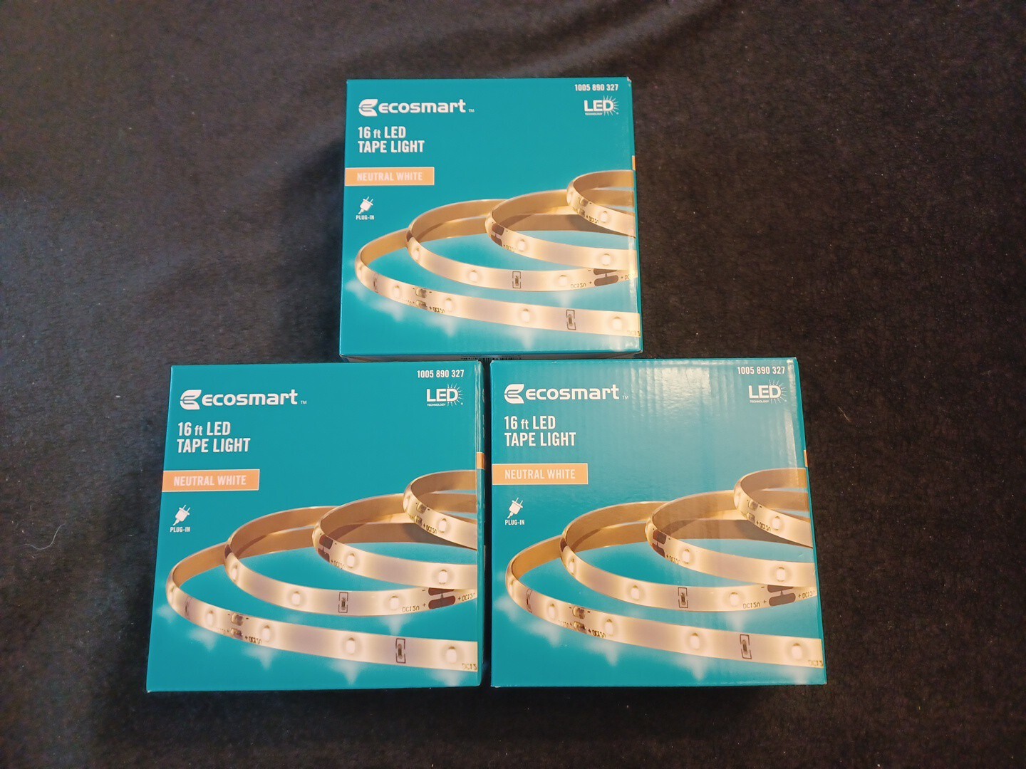 3 Boxes - Ecosmart 16 ft LED Plug-in Neutral White Tape Light (Indoor ...