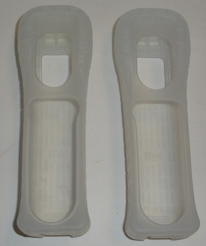 2 Wii REMOTE COVER LOT OEM Original Nintendo Clear Silicone Case Skin ...