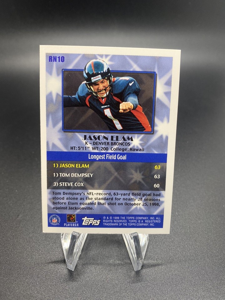 1999 Topps Record Numbers Silver Denver Broncos Football Card #RN10 ...