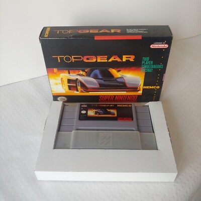 Super Nintendo SNES Video Game Cartridge Top Gear with Box + Inner ...