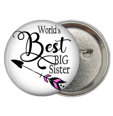 World's Best Big Sister 2 1/4" 58mm Pinback Button Pin Family Love Gift ...