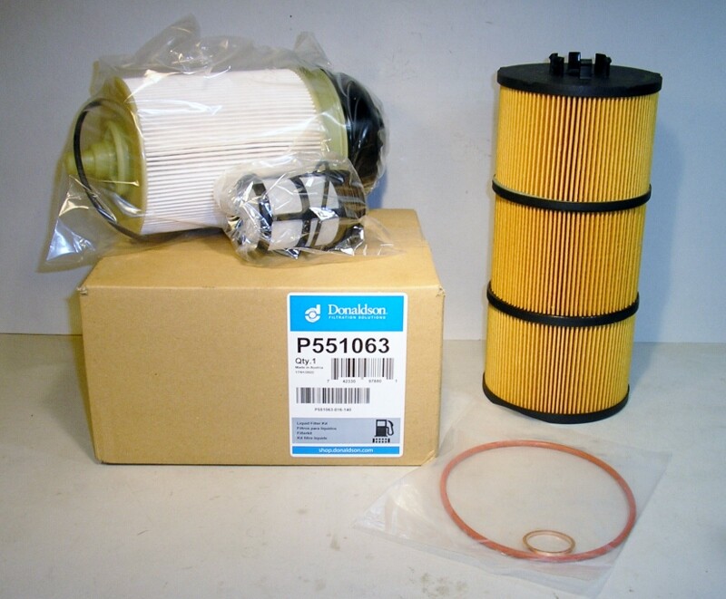 Detroit DD13/DD15/DD16 Filter Kit- Oil Sure& 2 Fuel Donaldson P551063 ...