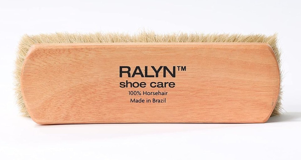 Pro LARGE Shine Brush Shoe Boot 8" Blonde Light 100% HorseHair Bristles ...