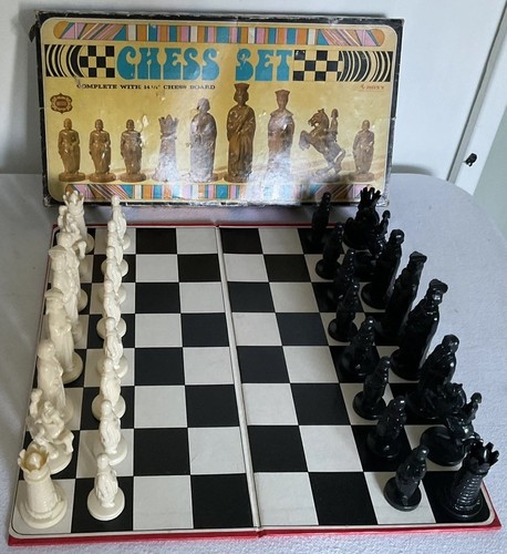 Collectable Vintage Roxy “Medieval Style” Chess Set & Board 1970s ...