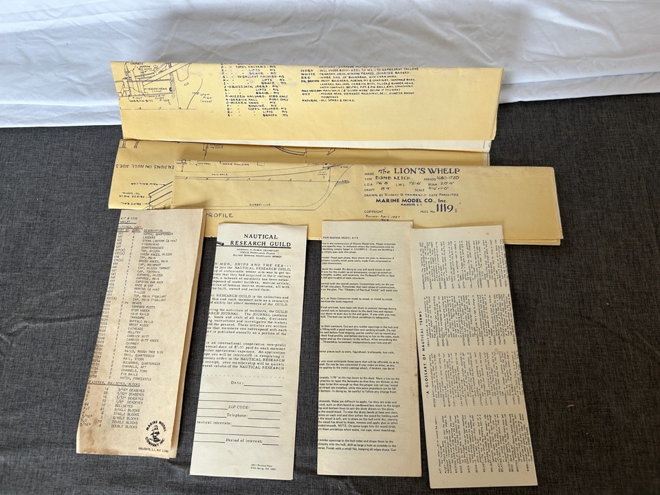 Vintage Marine Model Company Inc. Bomb Ketch “The Lion’s Whelp” Kit No ...