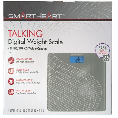 SMARTHEART TALKING DIGITAL BODY WEIGHT SCALE ENGLISH OR SPANISH 438LB ...