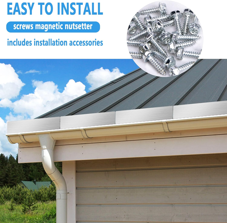 8 Pcs Gutter Valley Splash Guard,Straight Rain Diverter Roofing Gutter ...