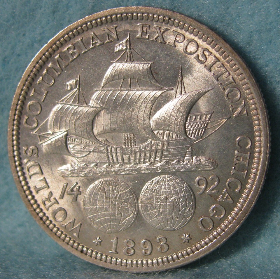 1893 Columbian Expo Commemorative Silver Half Dollar Uncirculated US ...