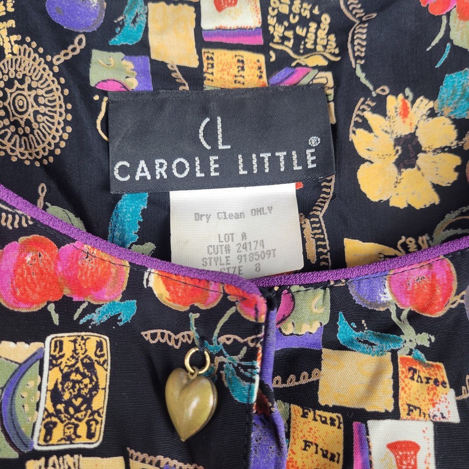 Vintage Carol Little Shirt Size 8 Multicolor Floral Hidden Button Made ...