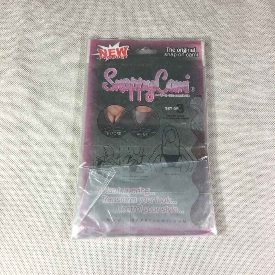 Snappy Cami Snap To Bra Camisole Set of 3 Classic Lace Royal Blue Gray ...