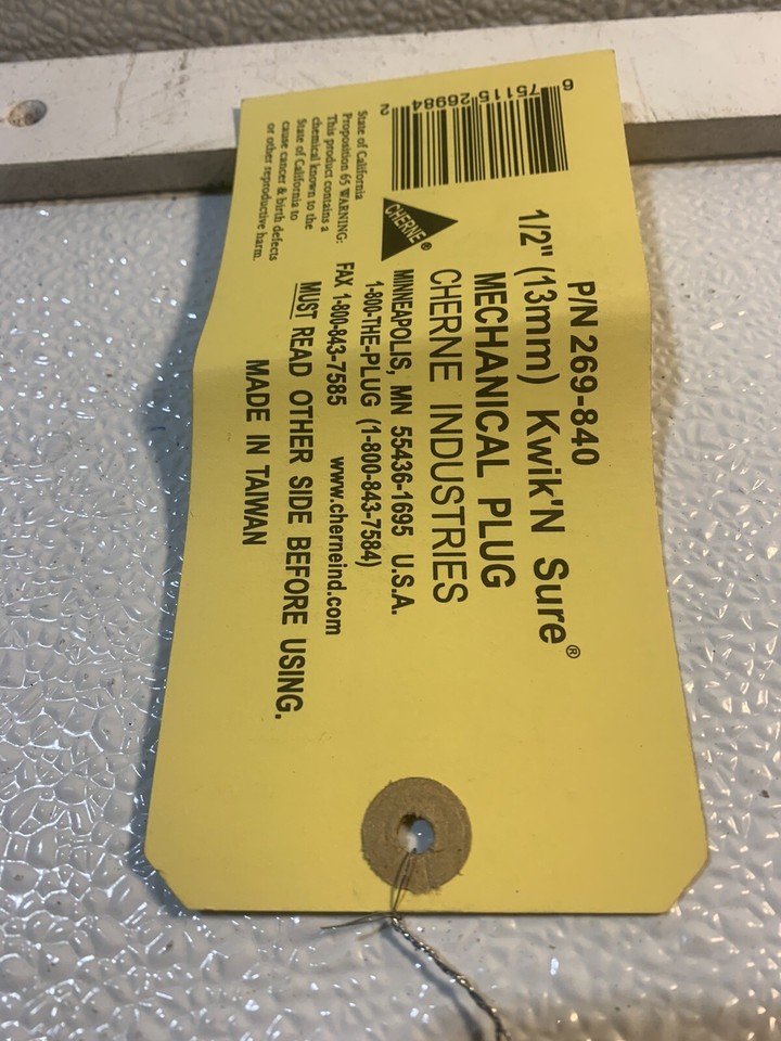 1 Cherne Industries KWIK 'N SURE Mechanical Plug 1/2" (12.7mm) NEW | eBay