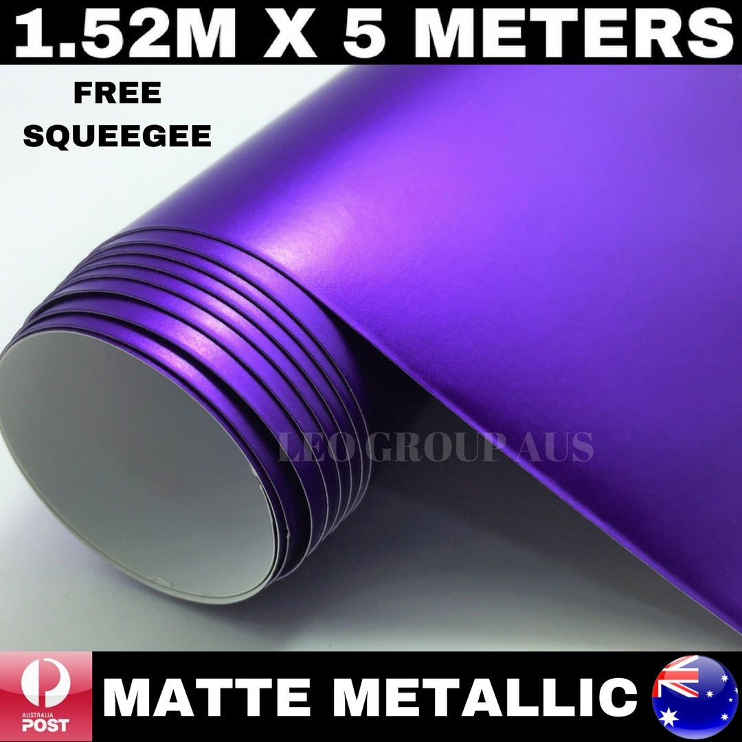 PURPLE MATTE METALLIC CHROME CAR VINYL WRAP FILM STICKER AIR RELEASE 1 ...