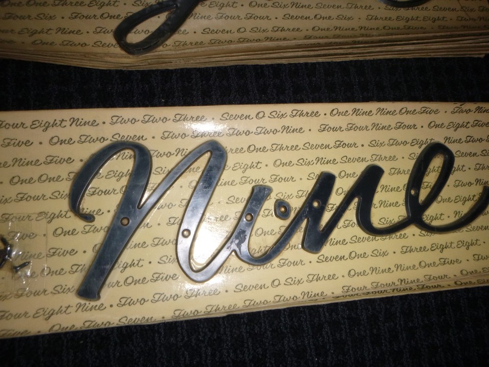 NOS Vtg Mid Century 4" Script Style House Address Numbers Spellout ...