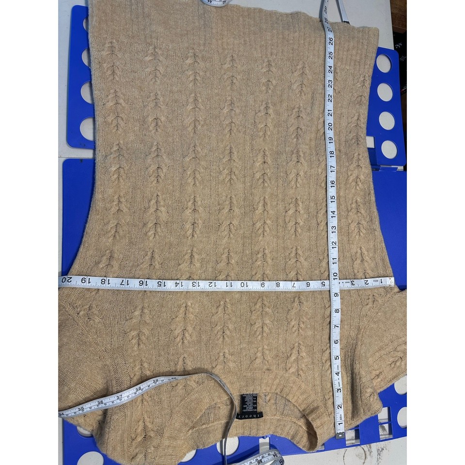 Theory wool camel cable knit sweater Dania B Womans Large neutral quiet ...