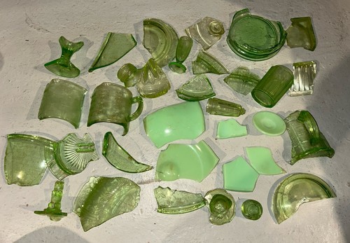 Uranium Glass & Jadeite Shards Nearly 6.5 Pounds Total for Arts ...