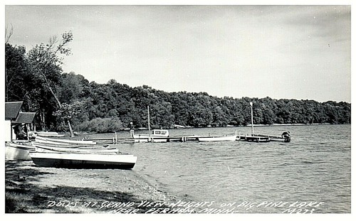 Grand View Heights Docks BIG PINE LAKE Minnesota RPPC Perham MN Real ...