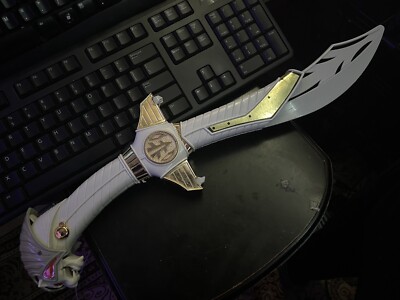 White Ranger Saba Sword 1st Edition Grey Blade Power Rangers Excellent ...