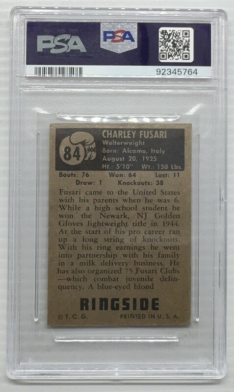 1951 Topps Ringside Charlie Fusari #84 PSA 6 EX-MT Welterweight | eBay