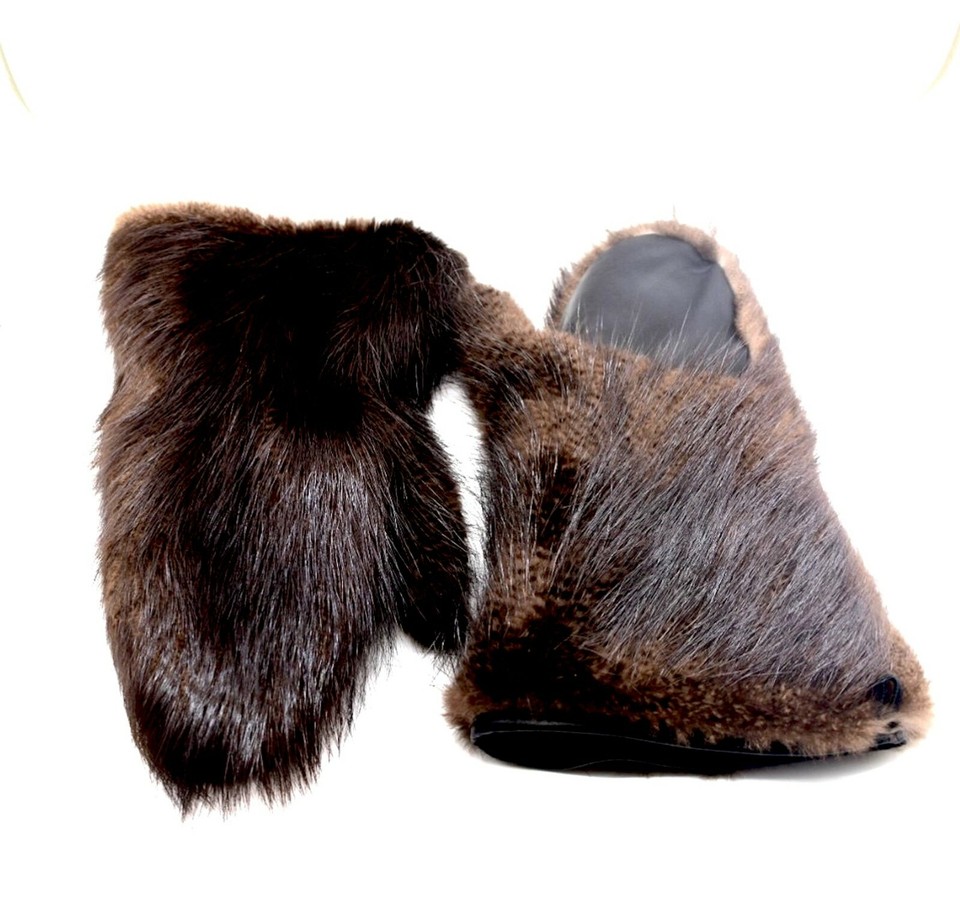 Winter Men Fur Mittens , Real Beaver Fur ( L) | eBay