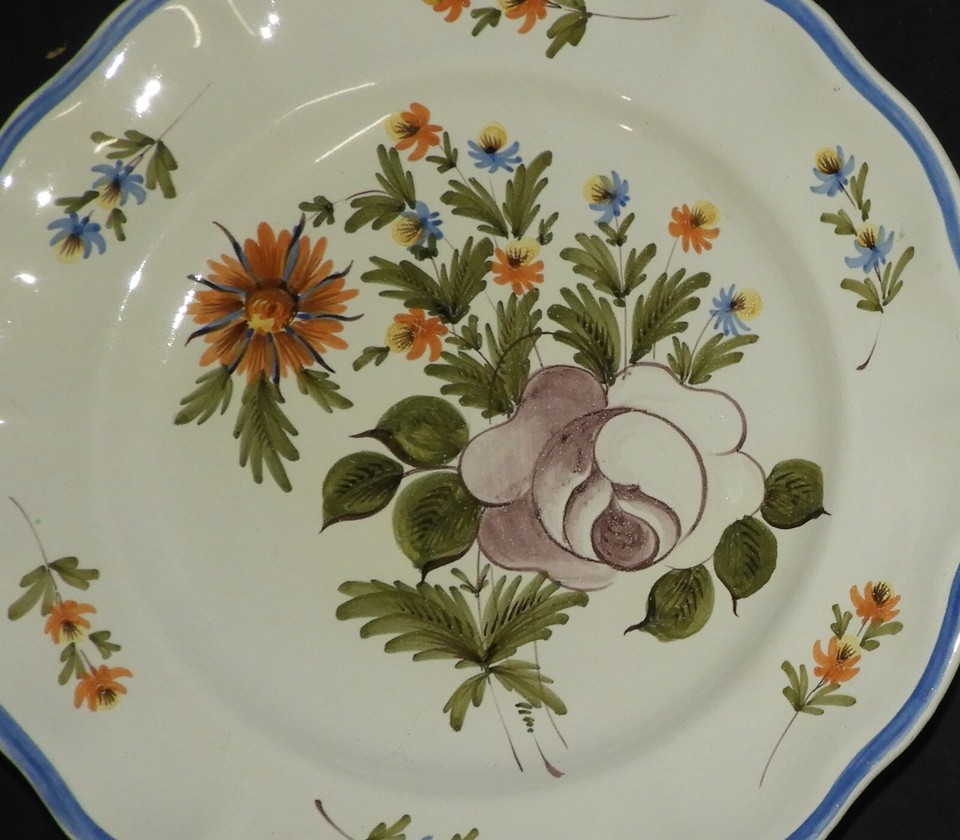 ST-CLEMENT France Assiette (contemporaine, très bon état) décor floral ...