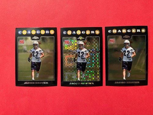 2008 Topps Chrome XFRACTOR & (2) Base Jacob Hester #TC227 Rookie RC ...