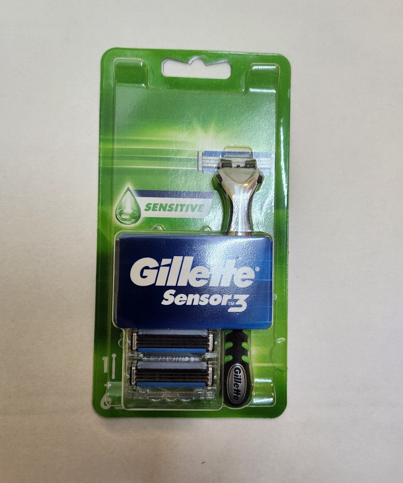 Gillette Sensor Razor Handle With 6 Sensor 3 Sensitive Cartridges | eBay UK