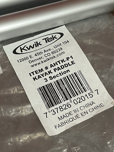 Kwik Tek Kayak Paddle 3 Section Aluminum AHTK-P1 | eBay