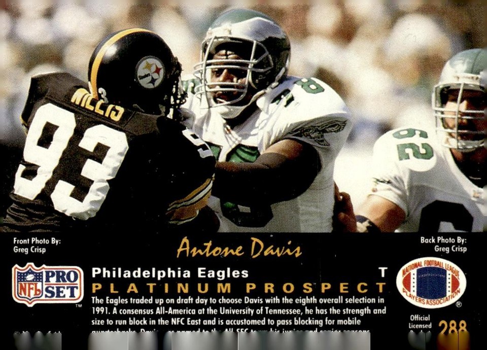 1991 Pro Set Platinum #288 Antone Davis Rookie | eBay