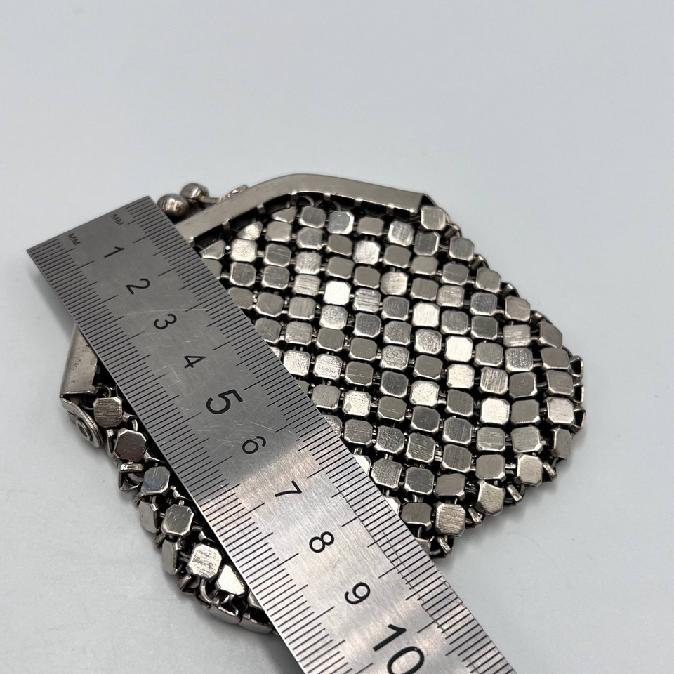 Rare Vintage Silver Mesh Coin Purse Kiss Lock Chainmail Art Deco ...
