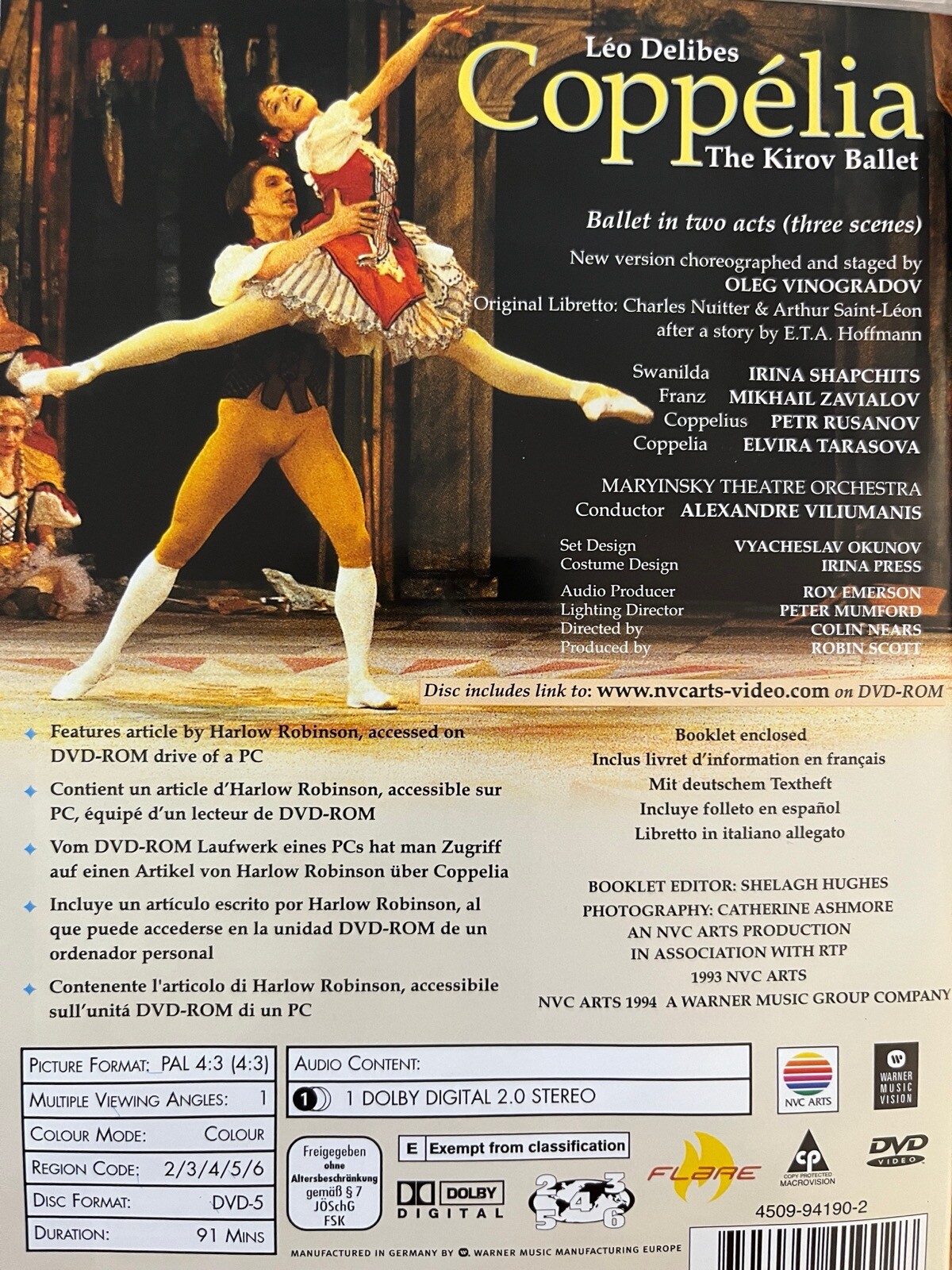 COPPELIA - Shapchits / Vinogradov / Kirov Ballet DVD Warner | eBay