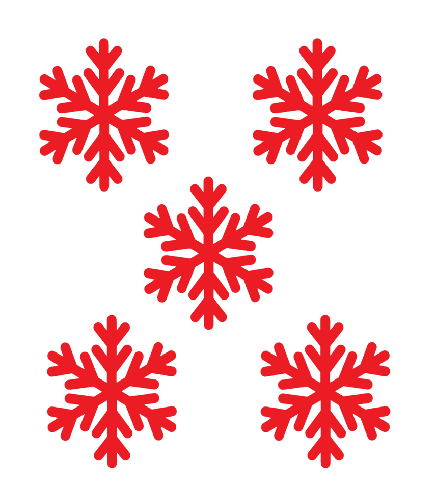 Set of 5 Snowflakes Vinyl Die Cut Decal Sticker - Cold Christmas ...