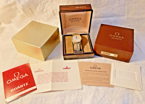 VINTAGE OMEGA CALIBRE 1342 MENS QUARTZ WRISTWATCH w/ BOX 1978 UNTESTED ...