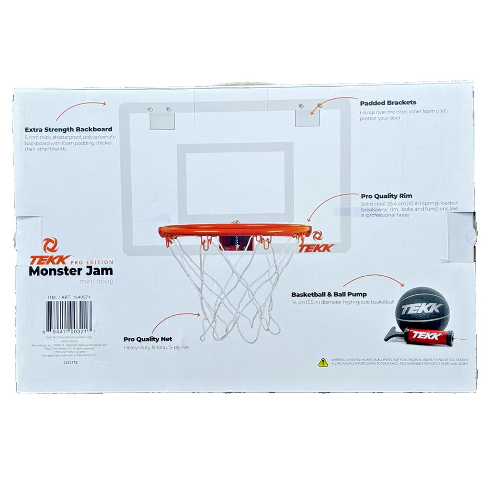TEKK Monster Jam Mini Hoop 12 x 18 Basketball Set- Pro Edition NIB | eBay