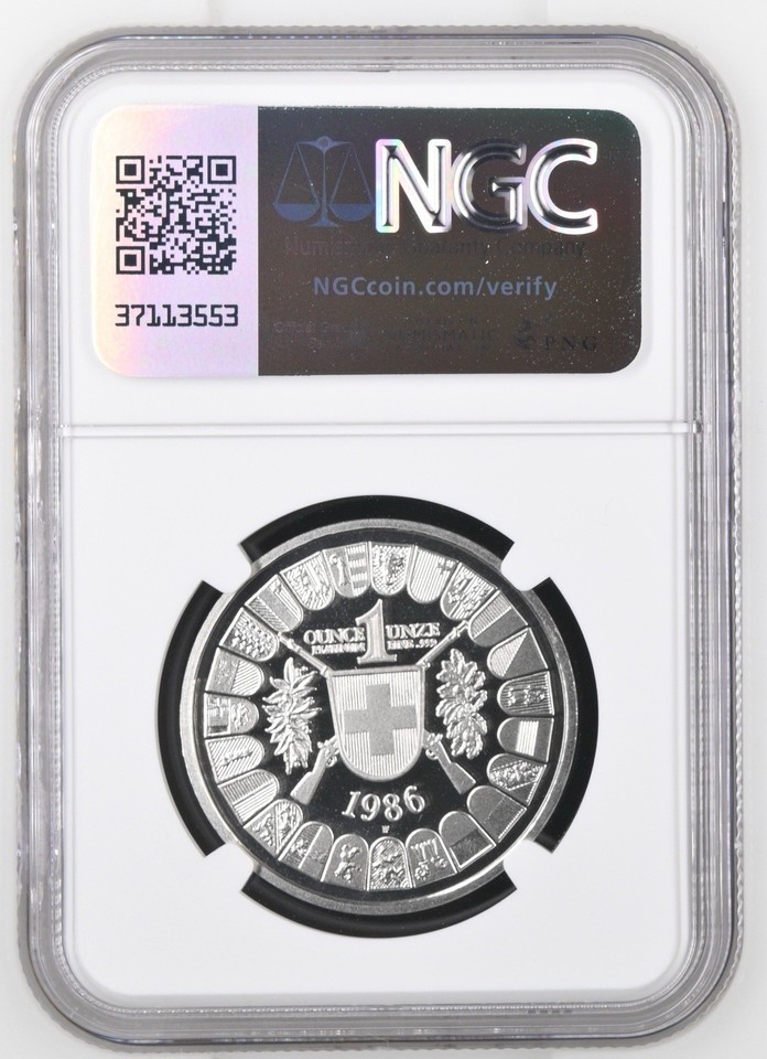 1986 Switzerland 1 oz Proof Platinum Shooting Thaler PF 70 NGC TOP POP ...