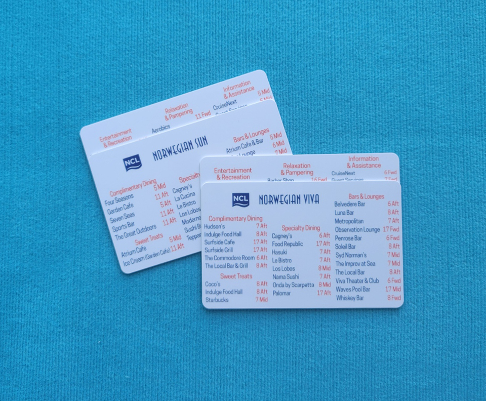 Norwegian NCL Cruise Deck Locator® - Deck Finder - Wayfinder Cards ...