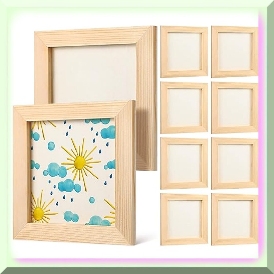 Artistic Wood Frames: 10Pcs DIY Unfinished Picture Frames for Kids ...