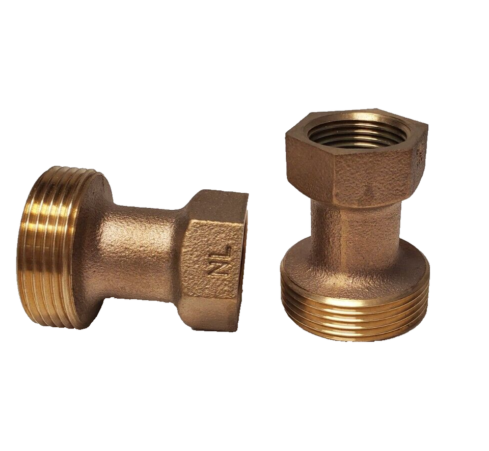 Brass Water Meter Adapter install 5/8 x 1/2 x 7.5" meter to 1" Meter ...