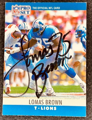 Lomas Brown autographed signed autograph auto Detroit Lions 1990 Pro ...