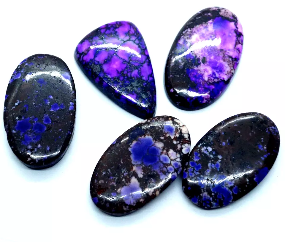 200 CT Natural Purple Spiderweb Arizona Turquoise Loose Certified ...
