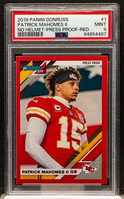 PATRICK MAHOMES 2019 Donruss #1 No Helmet SP Press Proof Red PSA 9 | eBay