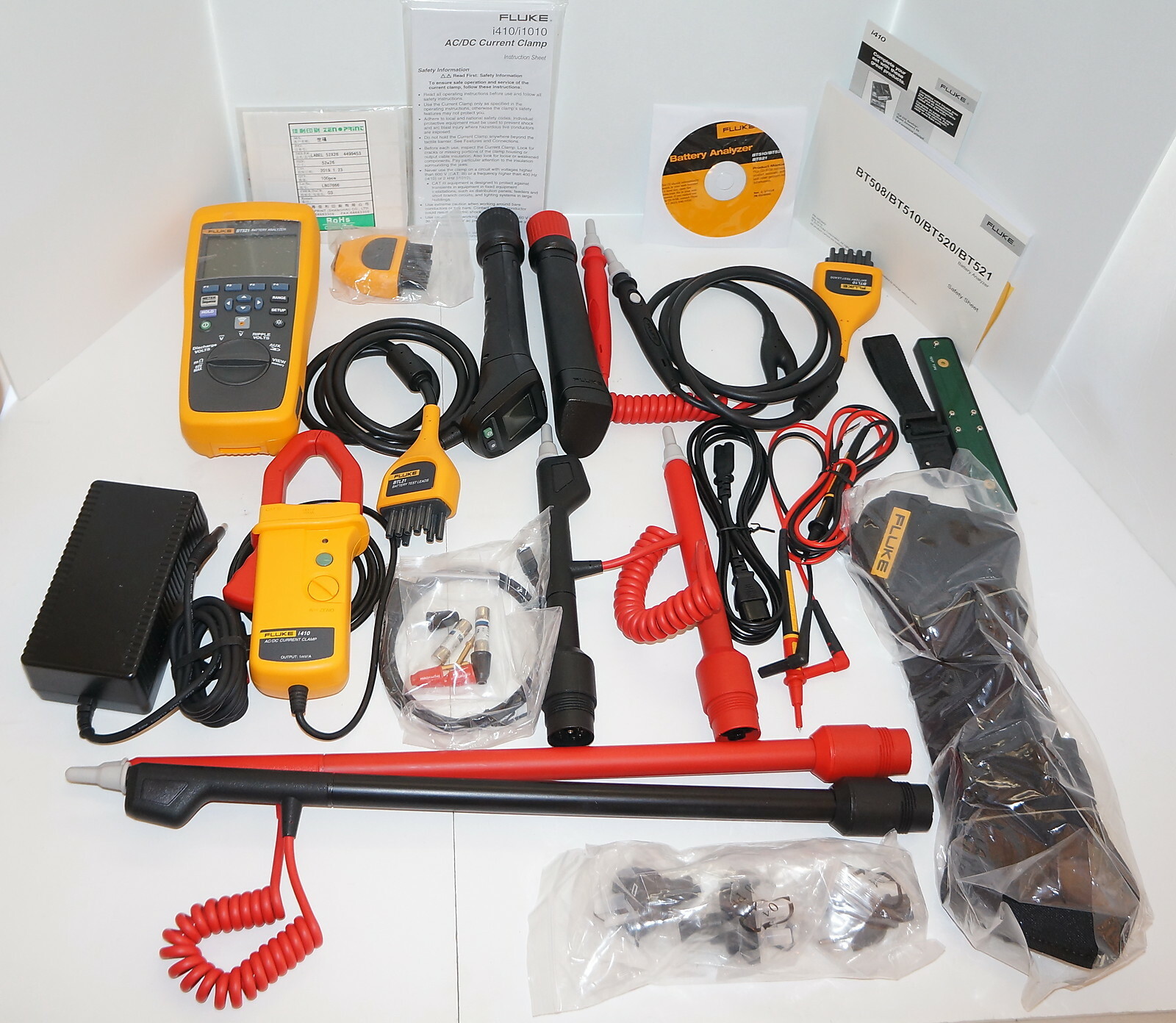 FLUKE BT521 ADVANCED BATTERY ANALYZER BATT ANALYZER W SHORT PROBE ...