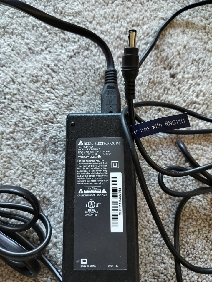 Delta Electronics AC Adapter EADP-20NB C Use w/ Pace/Xfinity RNG110 ...