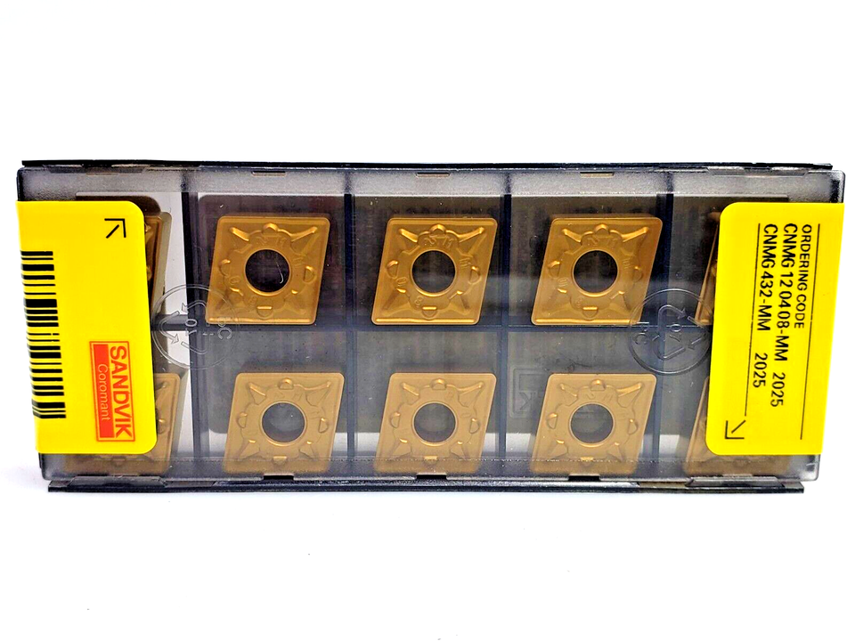 Sandvik Coromant CNMG 432-MM 2025 CNMG 12 04 08-MM Carbide Inserts (Box ...