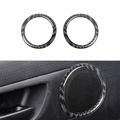 2X Door Horn Trim Ring Cover Decoration Carbon Fiber For Toyota Tacoma ...
