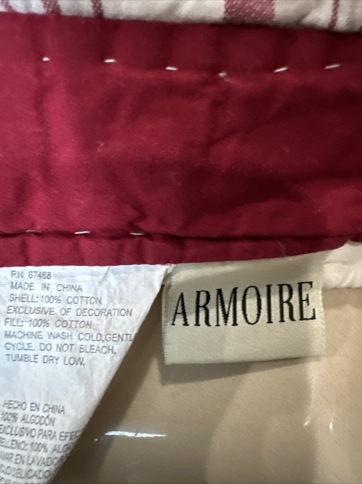 ARMOIRE KING SIZE HANDCRAFTED QUILT REVERSIBLE SOLID CREAM ST. REMY ...