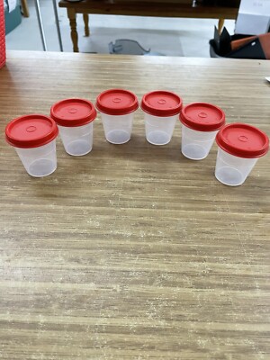 Tupperware Midgets 4789A red Seals 2oz. Set Of 6. New | eBay