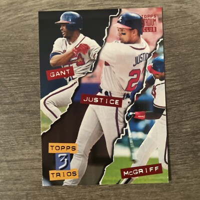 1994 Topps Stadium Club Trios David Justice, Fred McGriff, Ron Gant ...